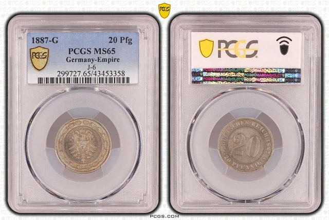 IMPERIO 20 PENIQUES J. 6 1887G sin Circulación PCGS MS65 72358 EUR 332,55 - PicClick FR