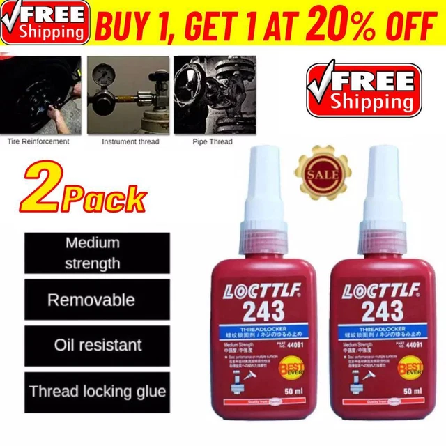 2PCS 50ML THREADLOCKER Blue Bolt Blue Liquid Lock Tight Medium Strength ...
