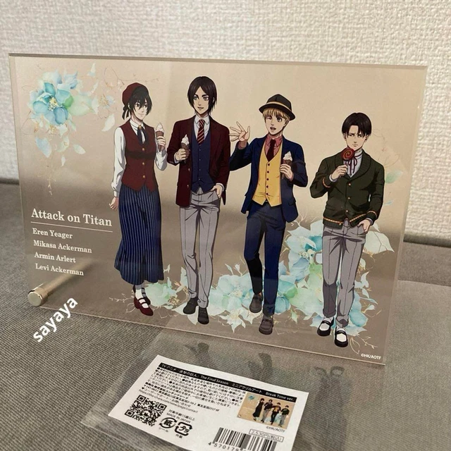 ATTACK ON TITAN Break Time Mini Acrylic Art Eren Mikasa Armin Levi $58. ...