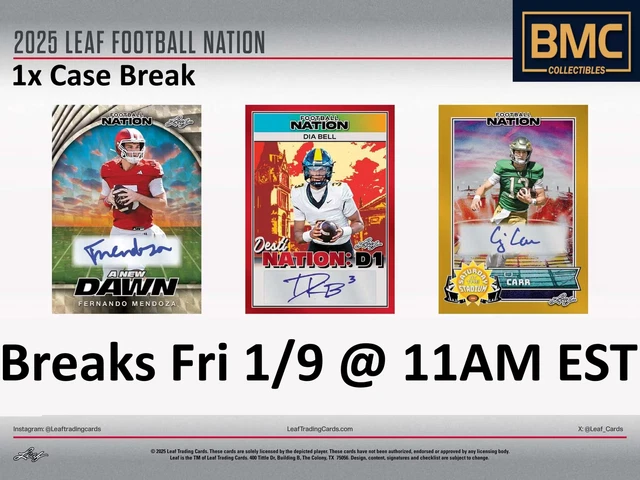 GILES JACKSON 2025 Leaf Football Nation Solo Pack 1x Case Break #8 $0. ...