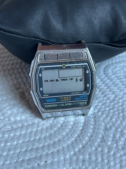 TIMEX VINTAGE MEN’S LCD Digital Alarm Chrono Watch Head - Not Running £ ...
