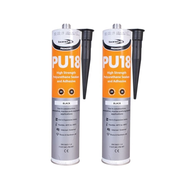 PU18 BLACK POLYURETHANE Adhesive Sealant High Strength PU Marine Auto ...