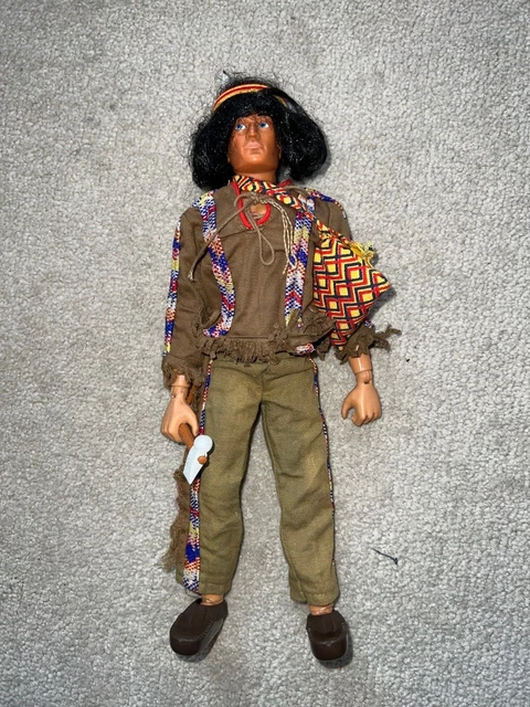 VINTAGE 1977 GENERAL Mills Action Man Wild West Indian Brave Blue Pants ...