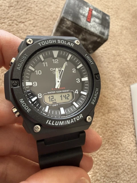 CASIO AQS820W-1AV, SOLAR Illuminator Watch, Black Resin, 100 Meter, 5 ...