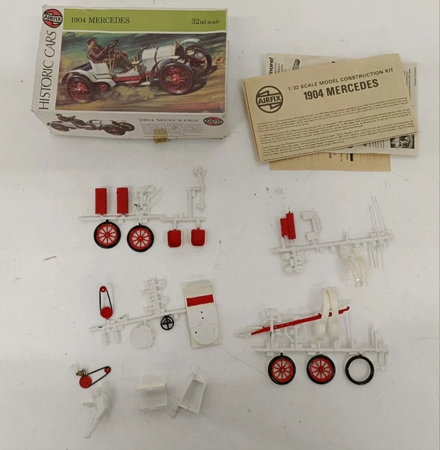 VINTAGE AIRFIX 1904 Mercedes Model Kit 1974 Historic Cars 1:32 Scale ...