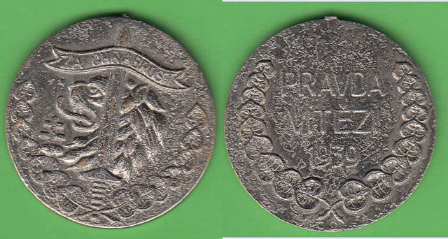TSCHECHIEN ORDEN MEDAILLE ZA CHRABROST Rs. PRAVDA VITEZI 1939 unedel ...