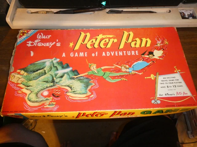 VINTAGE 1953 WALT Disney Peter Pan Board Game by Transogram MISSING 1 ...