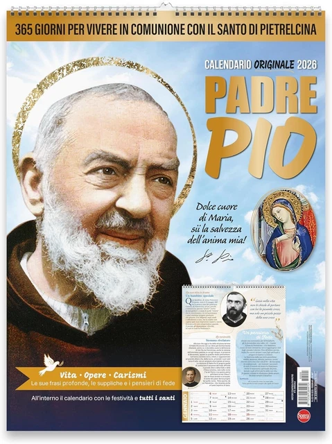 CALENDARIO ORIGINALE PADRE Pio 2026 By Sprea 30X42 Cm EUR 11,99 ...