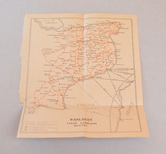 BUS COACH TIMETABLE Route Map East Kent Road Car Express Svcs. £10.00 ...