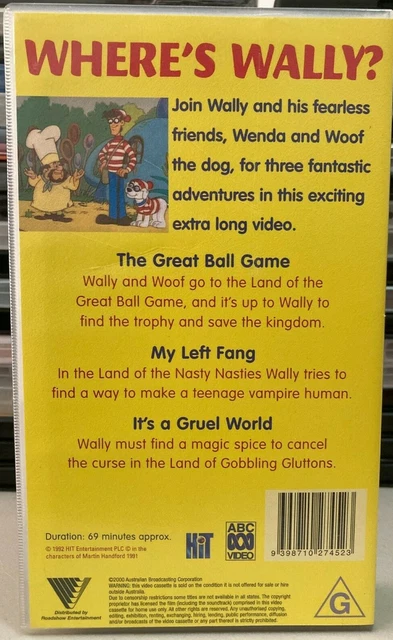 WHERE'S WALLY : The Great Ball Game VHS VIDEO TAPE (animated kids tv ...