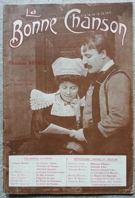 LA BONNE CHANSON N 19 Mai 1909 Théodore Botrel Partitions Chant Piano ...