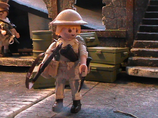 PLAYMOBIL CUSTOM FUSILIER 8E Armée Britannique (Alamein-1942) Ref-0057 ...
