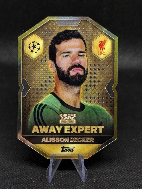 TOPPS MATCH ATTAX 2025/26 Alisson Becker Chrome Shield Award Card CA17 ...