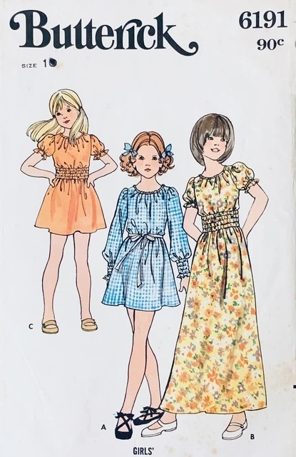 VINTAGE 1960S BUTTERICK Sewing Pattern 6191 | Girls Easy Retro Dress ...