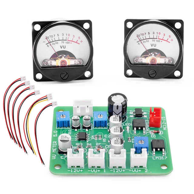 35MM VU METER Stereo Level Indicator Adjustable+Driver Board For HiFi ...