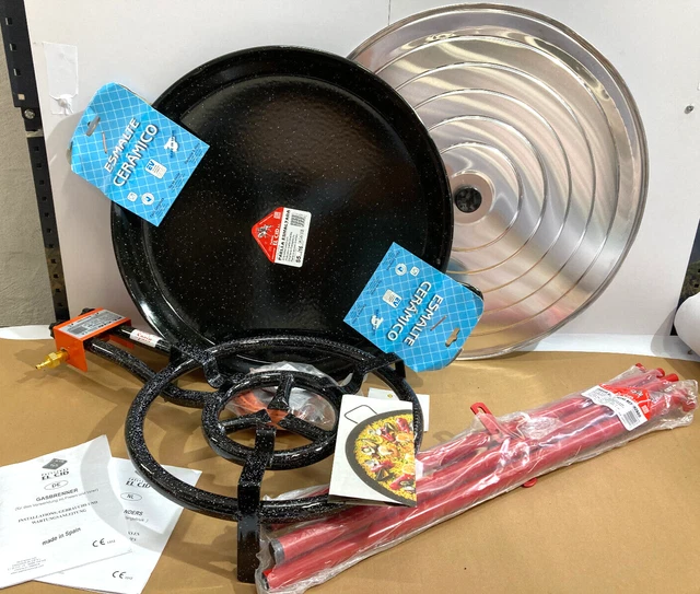 PAELLA KOMPLETT GAS Set mit Pfanne Deckel Beine Gasschlauch EUR 94,99 ...