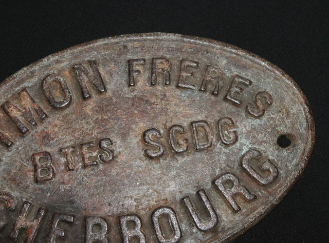 ANCIENNE PLAQUE EN fonte Cherbourg Simon Frères fabrique de machines ...