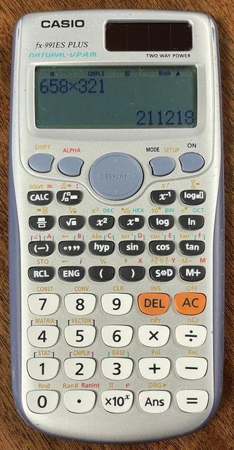 CASIO FX-991ES PLUS Scientific Calculator with Two-Way Power & Natural ...