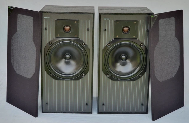 PAIR VINTAGE KEF C30 SP3058 2-Way Speakers 100W 8Ohm Black Ash Finish ...