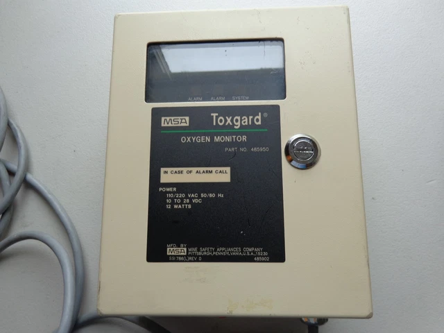MONITEUR OXYGÈNE MSA TOXGARD P/N 485950 120 vac 50/60 Hz 10-28 VDC EUR ...
