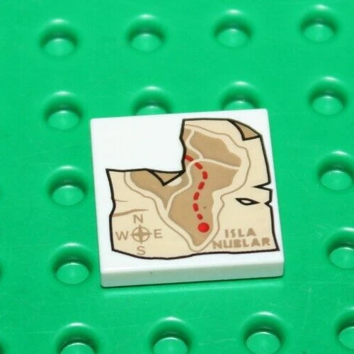 LEGO WHITE TILE 2x2 with Isla Nublar Map ref 3068bpb1253/set 75935 ...