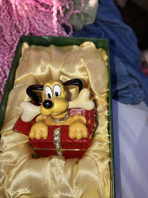 RARE DEPT 56 Bejeweled Box Pluto With Bone In Gift Walt Disney with ...