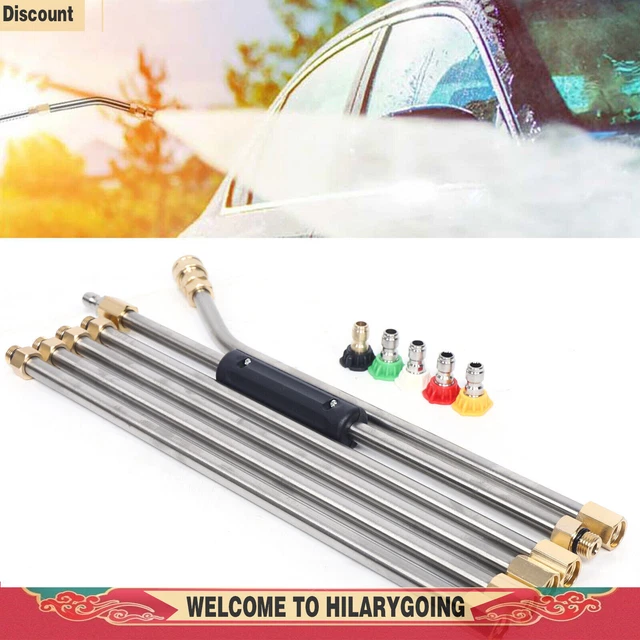 4000PSI HIGH PRESSURE Extension Washer Lance Gun Wand Spray 5 Nozzles ...