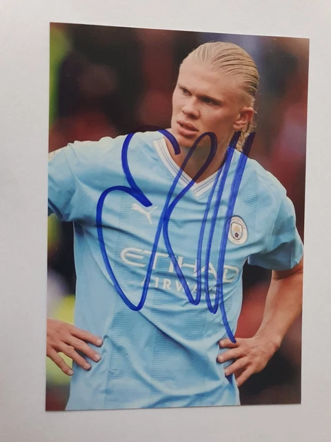 ERLING HAALAND MANCHESTER City Fc Hand Signed Photo 6" X 4". £1.25 ...