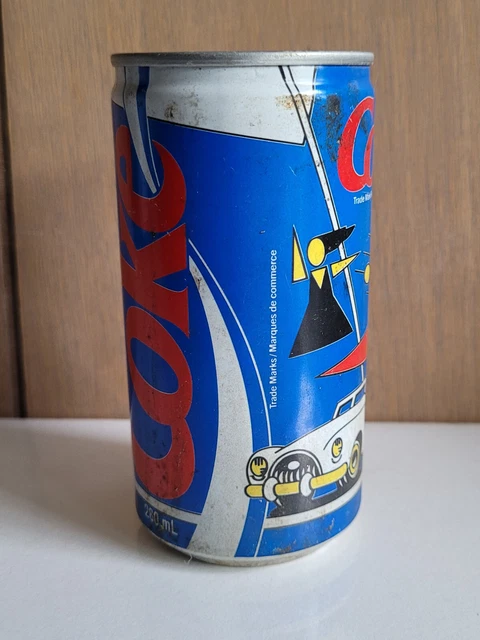 1990 NEW COKE Coca-Cola Soda Can Blue Pop Art Convertible Don Mills ...