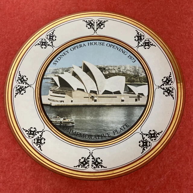VINTAGE SYDNEY OPERA House Opening 1973 Commemorative Glass Plate 30cm ...