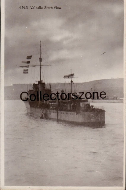 ROYAL NAVY FLOTILLA Leader HMS Valhalla 1917-31 Real Photo postcard £7. ...