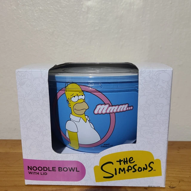 HOMER SIMPSON NOODLE Bowl With Lid The Simpsons Ceramic Noodle Bowl $30 ...