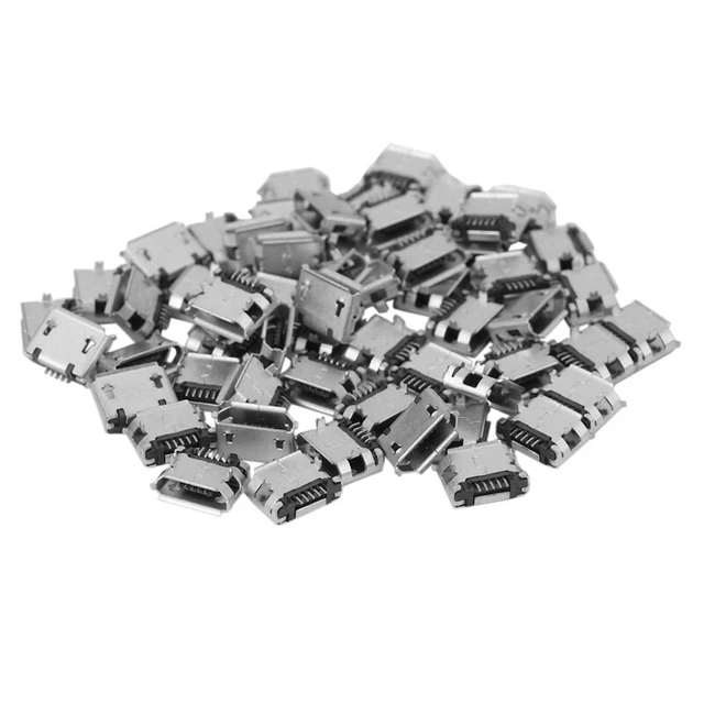 2X(60PCS CONNECTEUR DE Socket Dip Smd Micro-Usb Type B 5 Broches P8600 ...
