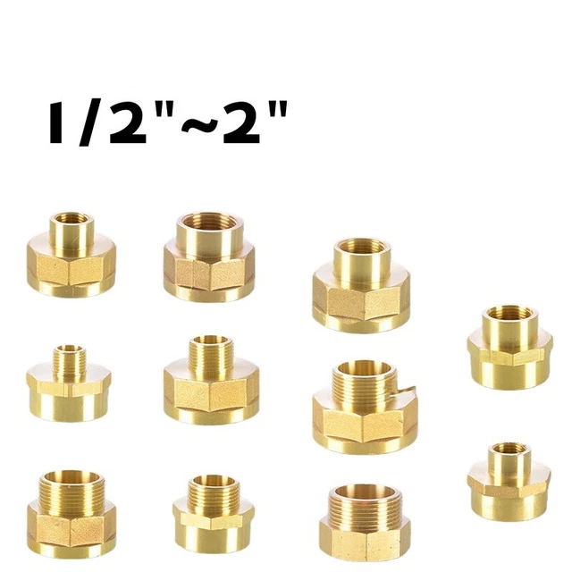 BRASS REDUCING ADAPTOR Connector 1/2"~2" BSP Female/Male Threaded Pipe ...