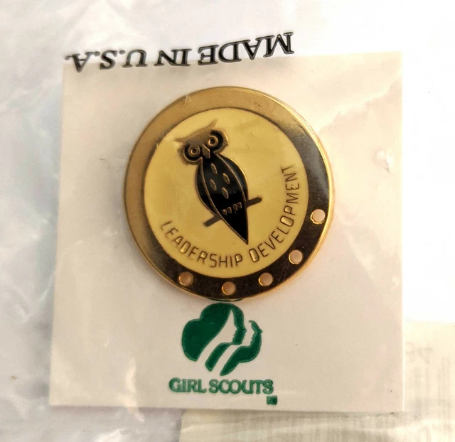 RARE FILLE SCOUTE GSUSA LEADERSHIP DEVELOPMENT PIN hibou d'entraînement ...