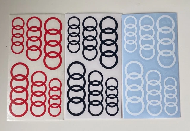 AUDI RINGS Logo brake caliper Decals,Stickers x6 BLACK £8.95 - PicClick UK