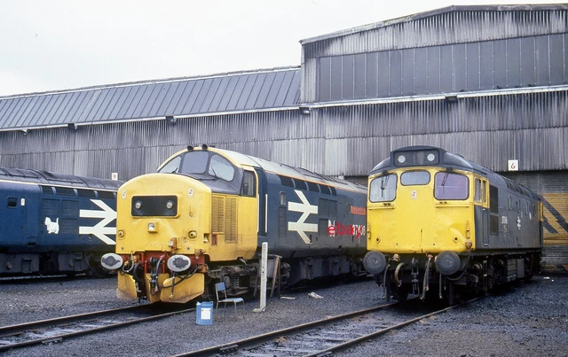 ORIGINAL 35MM SLIDE BR Class 37406 & 27046 at Eastfield TMD +rights for ...