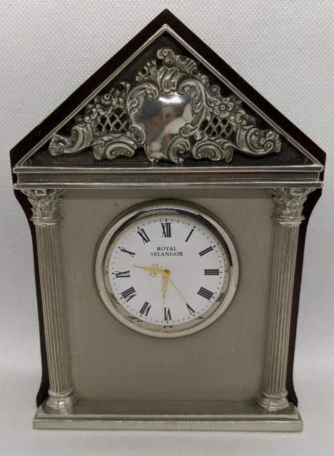 ROYAL SELANGOR CORINTHIAN PEWTER Table Clock. Un-engraved. New Renata ...