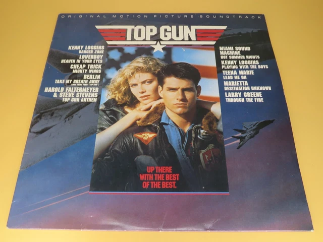 TOP GUN SOUNDTRACK LP Vinyl Kenny Loggins Cheap Trick 1986 Tom Cruise ...