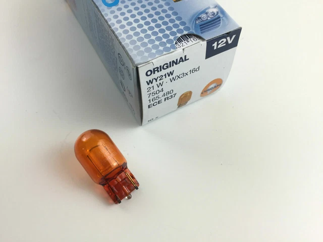 OSRAM WY21W LAMPE 7504 12 Volt 21 Watt 12V 21W Orange WX3x16d Ece R37 ...