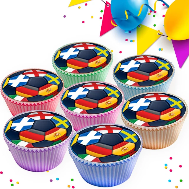 EURO 24 FOOTBALL Edible Cupcake Toppers Cake Decorations 8608 £4.99 ...