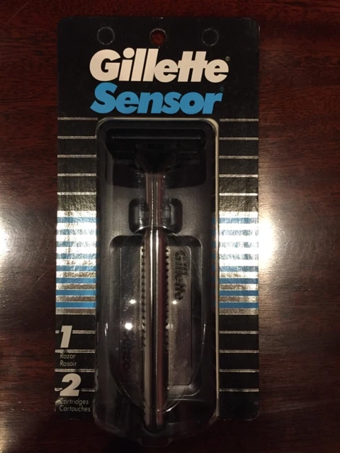 ORIGINAL GILLETTE SENSOR Razor Refill Cartridge Metal Handle Made in ...