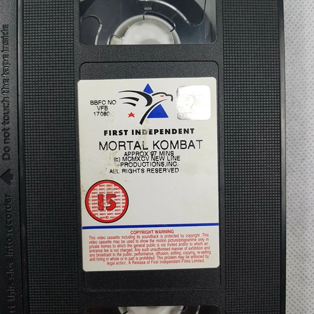 MORTAL KOMBAT THE Movie VHS Cassette Tape 1996 First Independent Film ...