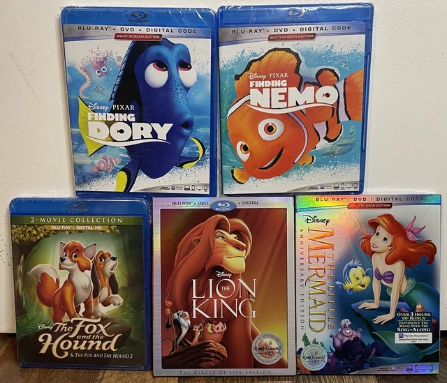 5 NEW SEALED Disney Blu-Ray DVD Digital Lot Lion King Mermaid Finding ...