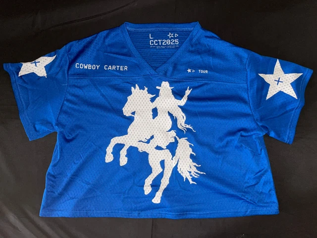 BEYONCE COWBOY CARTER Tour Act Ii 2025 Official Crop Top Jersey Blue ...