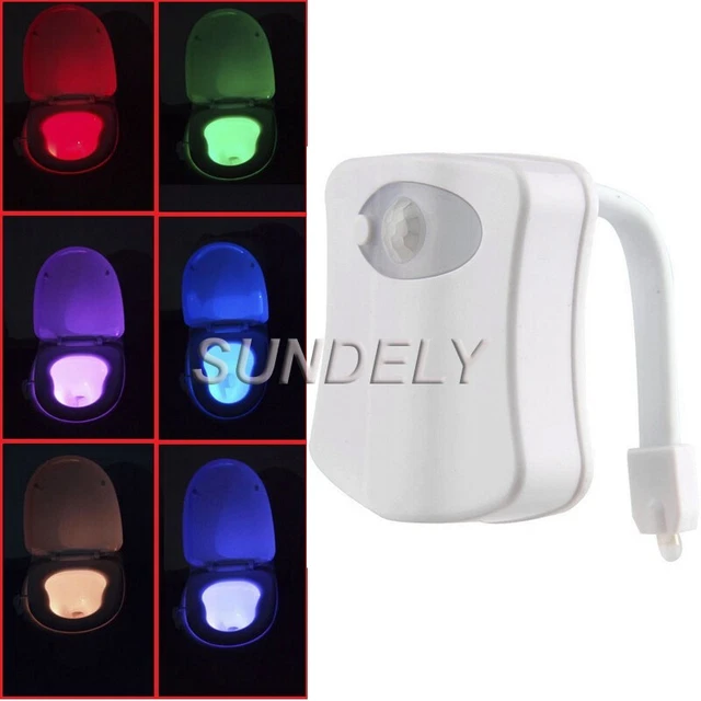 8-COLORS MAGIC SENSOR Motion Activated LED Night Light Toilet Seat ...