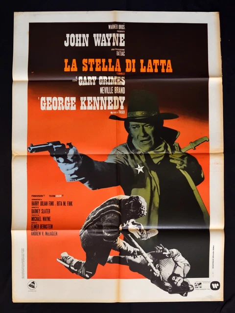 MANIFESTO LA STELLA De Tin John Wayne Cahill U.S.Marshal Western A183 ...
