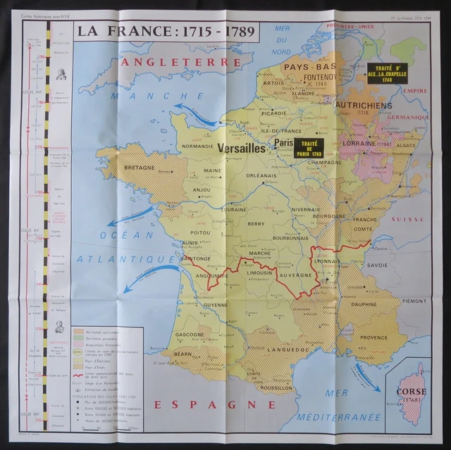 CARTE FRANCE 1715 1789 école ROSSIGNOL EUR 30,00 - PicClick FR