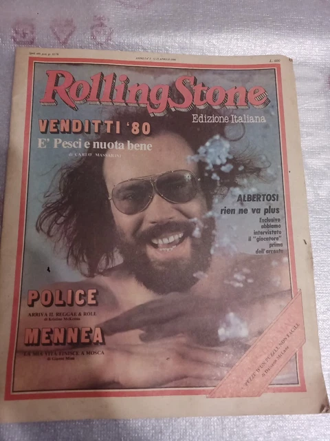 ROLLING STONE RIVISTA Aprile 1980 magazine Venditti anno 1 numero 1 EUR ...