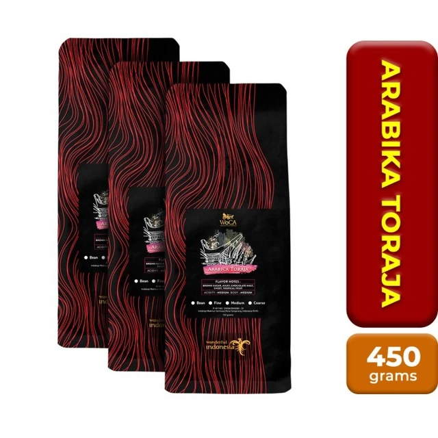 WOCA TORAJA ARABICA Coffee 150 grams X 3 Packs of Beans EUR 18,17 ...